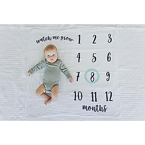 Kate & Milo Baby Monthly Milestone Blanket, Infant Milestone Markers, Newborn Photoshoot Photo Props, Baby Girl or Baby Boy Gift, Large Blanket