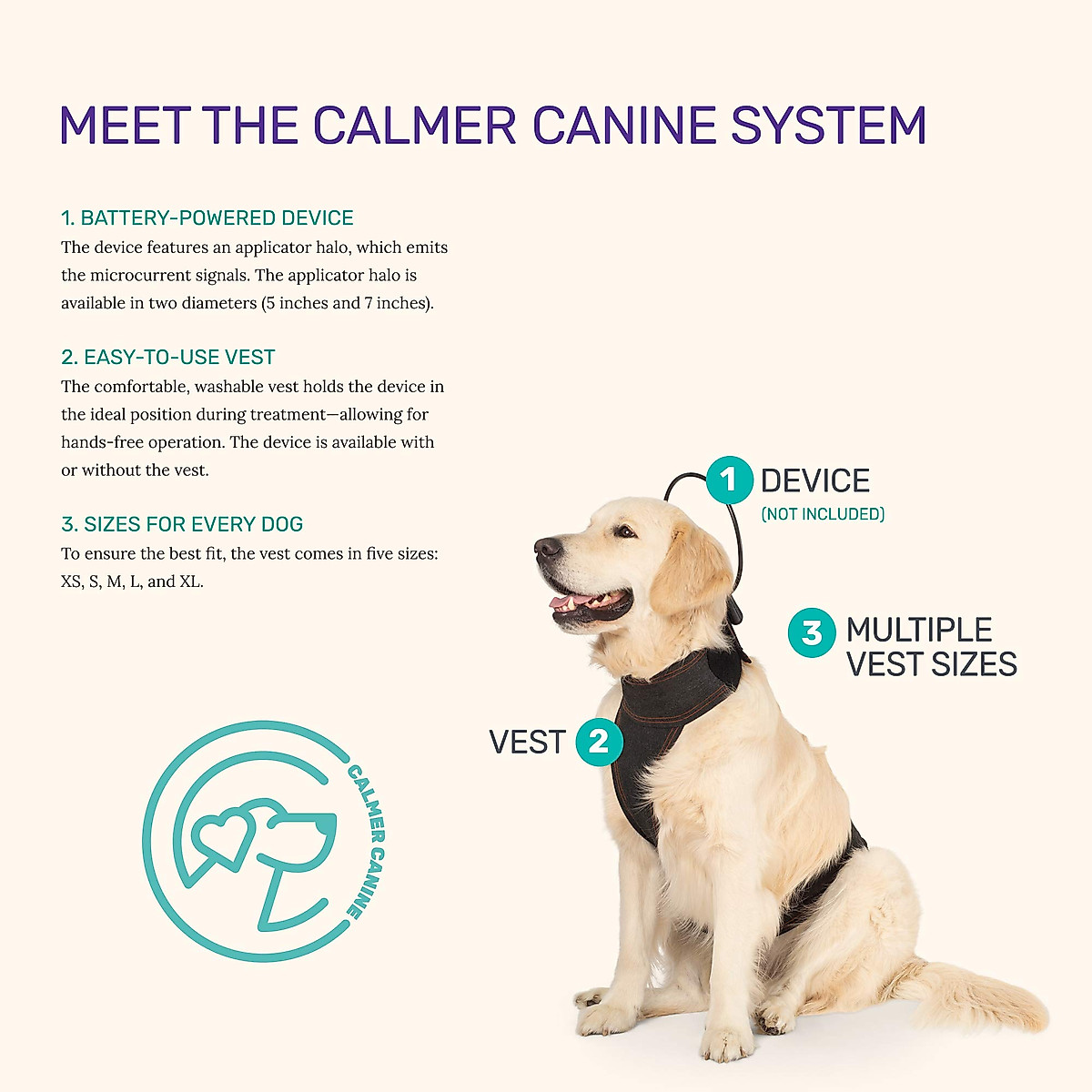 Calmer Canine - Small Convenience Vest for Use with The Anxiety Treatment Device for Dogs (Device Not Included)