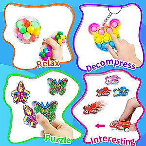 145 Pcs Party Favors for Kids, Pop Fidget Toys Pack, Goodie Bags Fillers for Kids Birthday Party, Prizes in Bulk for School, Pinata Stuffers, Classroom Prizes, Treasure Box Toys, Birthday Gift Toys