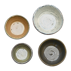 Creative Co-Op Stoneware Reactive Glaze Finish, Set of 4 Bowl, Multicolored, 4