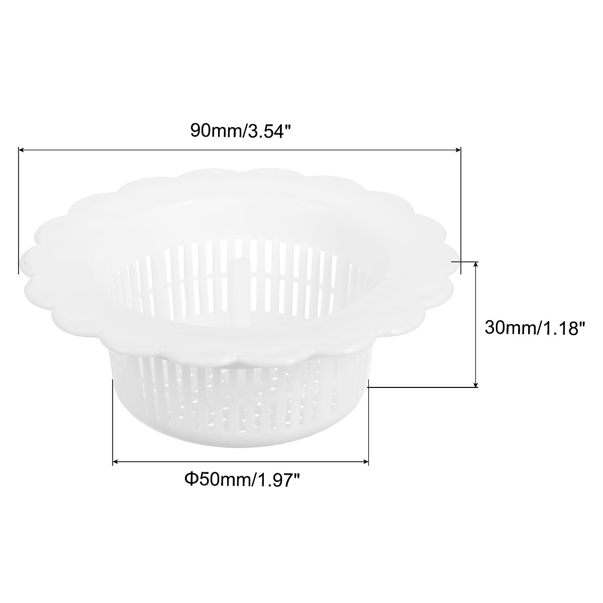 uxcell Sink Drain Strainer, Plastic Kitchen Sink Filter Hair Drain Catchers Sink Strainers for Kitchen Bathroom Balcony, White 2Pcs