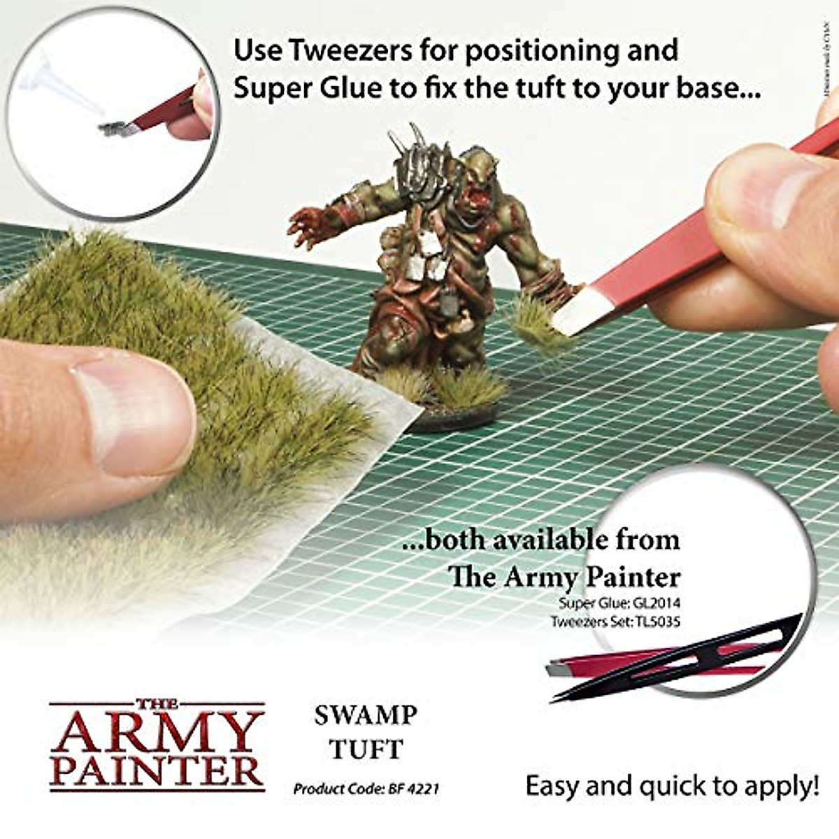 The Army Painter Tufts - Battlefield Tufts: Swamp Tuft, 77 Pcs, 3 Sizes -Terrain Model Kit for Miniature Bases & Model Grass Tufts -Diorama Supplies & Diorama Grass for Mini Basing & Gaming Scenery