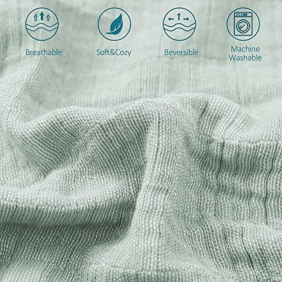Cotton Baby Blankets Unisex Newborn 6-Layer, Super Soft Comfy Muslin Blankets, for Toddler Swaddle Nursery Bed Blanket Stroller Crib Shower Gifts 30 x 40 Inch,Sage Green