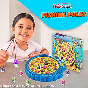 Haktoys Replacement Fishing Poles Kit Rods Set (Pack of 4) Non-Magnetic Poles Works Fishing Games and Other Compatible Fishing Board Games