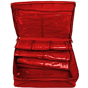 Yazzii Crafter's Companion Organizer Bag with 16 Pockets - Arts & Crafts Storage Tote Organizer - Multipurpose Storage Organizer for Crafts, Sewing & Quilting Notions, & Art Supplies Red