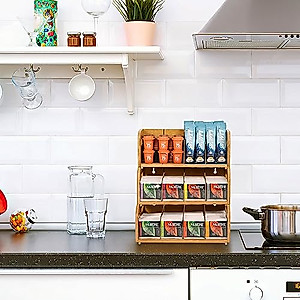 New Bamboo Tea Bag Organizer Storage Holder