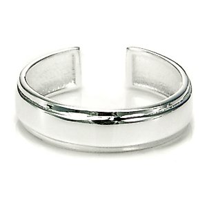 Metal Factory Sterling Silver Plain Adjustable Toe Band Ring w/raised center