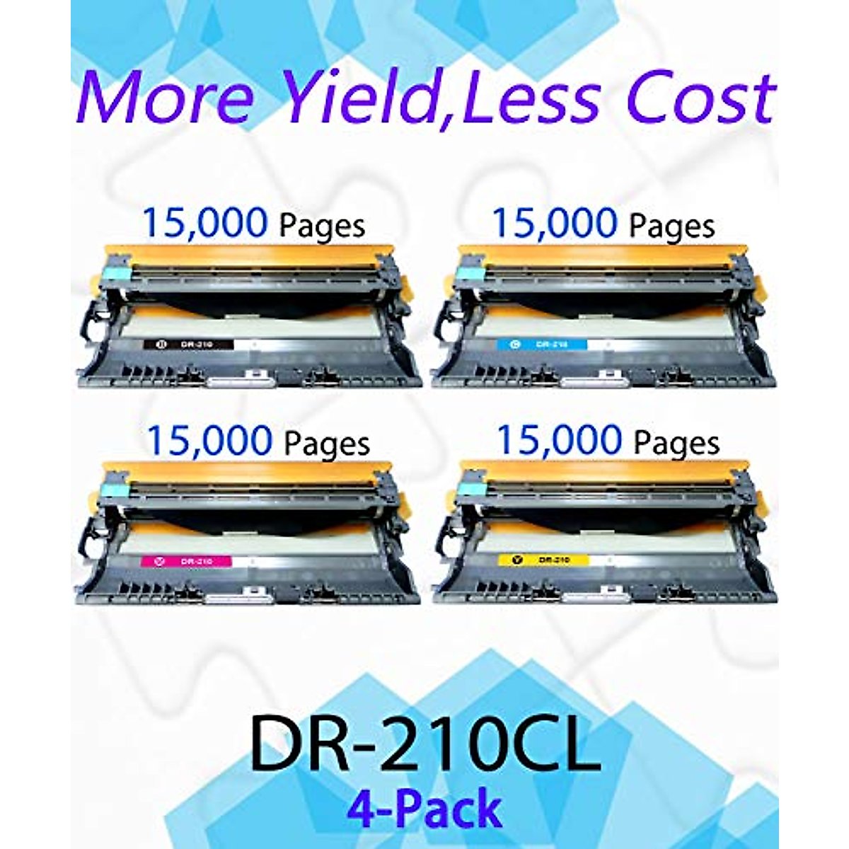 EASYPRINT Compatible (4-Pack, Drum only) DR210CL DR-210CL DR210 Drum Unit Used for HL3040CN 3070CW 9320CW MFC-9010CN 9120CW 9320CW Printer
