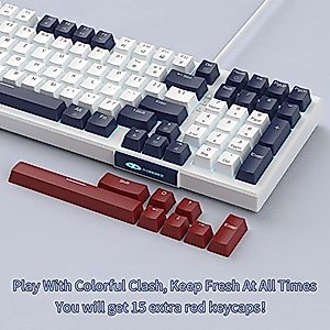 MageGee Mechanical Keyboard, Star Sky Wired Gaming Keyboard Backlit Ultra-Slim USB Keyboards with Red Switches 98 Keys for PC Windows Computer Laptop（Blue White）………