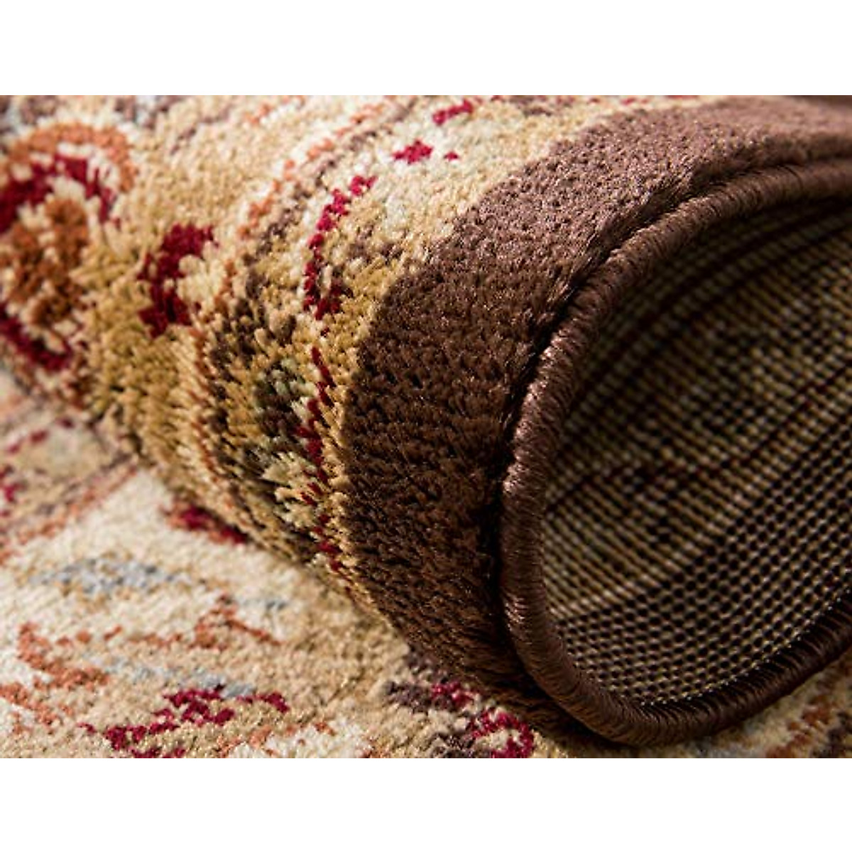 Unique Loom Voyage Collection Traditional Oriental Classic Intricate Design Area Rug, 7' 1" x 10' Rectangle, Brown/Cream