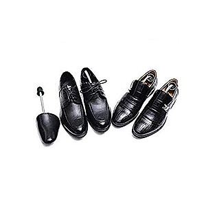 Bamboopack 2 Pairs Practical Adjustable Length Men Shoe Tree Stretcher Shoe Boot Shoe Shaper Support Holder(Black)