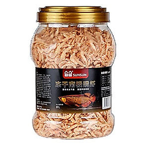 JackSuper 3000ml Fish Food Aquarium Pond Fish Food Arowana Food Floating Shrimp Freeze Dried Krill Carnivore Koi Tropical Cichlid Turtle (3000ml)