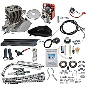 GXYWADY Silver 2 Stroke 100cc Bicycle Engine Motor Kit Replacement for 26 Bikes