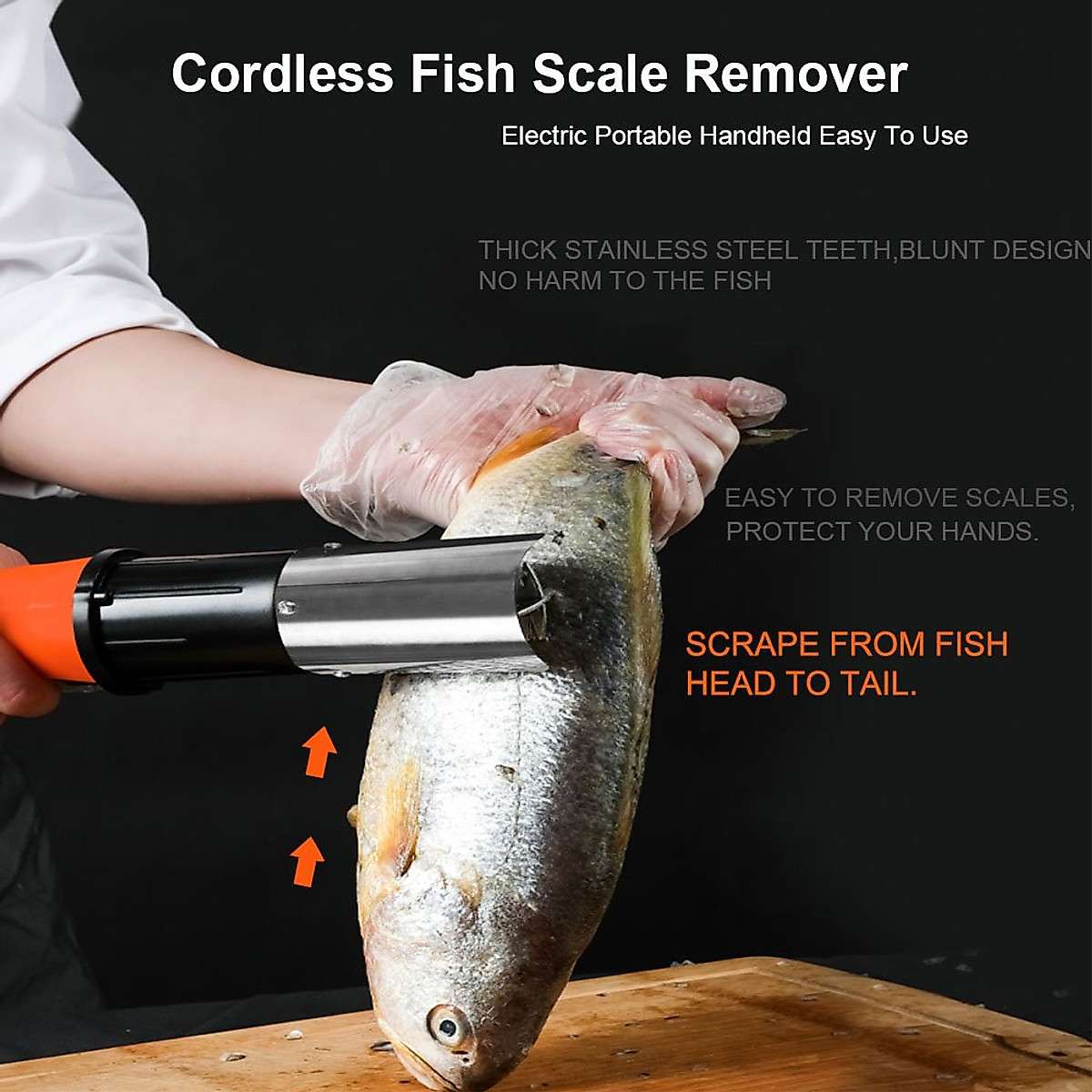 Speder Electric Fish Scaler Fish Scale Remover Scraper Cleaner Cordless Portable Waterproof Tool Built with Powerful Motor and Replaceable Rechargeable Battery for Fish