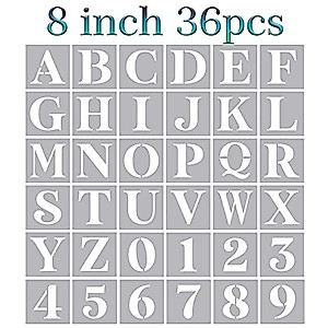 8 inch Large Letter Stencils Alphabet Stencils for Painting on Wood, Stencil Letters Numbers Stencils for Wood Wall Signs Porch DIY Crafts