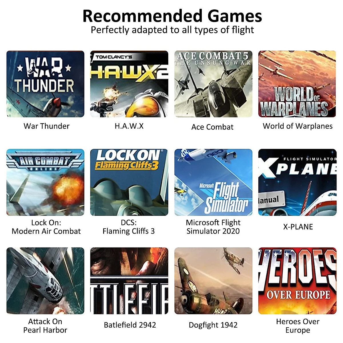 Flight Simulator, PXN 2119Pro Flight Stick, Flight Joystick with Custom Button & Vibration Function, Suitable for PS4 / Xbox One/PC Windows 2000/XP/7/8/10（NOT Support Mac 、Xbox Series S/X、PS5）