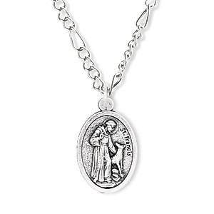 Caritas et Fides St. Francis Bless and Protect My Pet Medal Charm - 1" Medal Pendant Silver Oxidized St. Francis for Necklace, Medals for Jewelry Catholic, Made in Italy