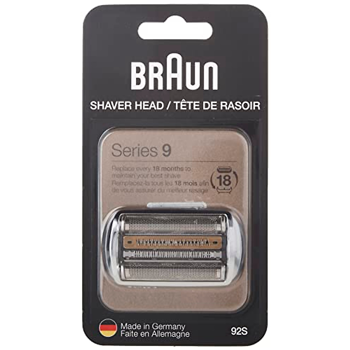 Braun Series 9 Electric Shaver Replacement Head - 92S - Compatible with all Series 9 Electric Razors 9290cc, 9291cc, 9370cc, 9293s, 9385cc, 9390cc, 9330s, 9296cc