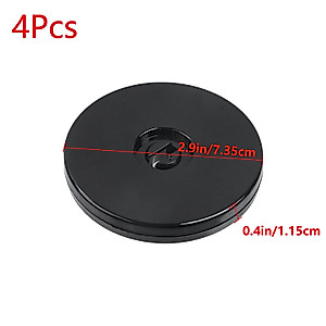 Geesatis 4 Pcs Acrylic Lazy Susan 3 inch Rotating Turntable Organizer Bearings Round Swivel Plate for Spice Rack Table Cake Kitchen Pantry, Black