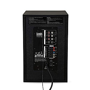 Acoustic Audio by Goldwood Bluetooth 5.1 Surround Sound System with LED Light Display, FM Tuner, USB and SD Card Inputs - 6-Piece Home Theater Speaker Set, Includes Remote Control - AA5400 Black