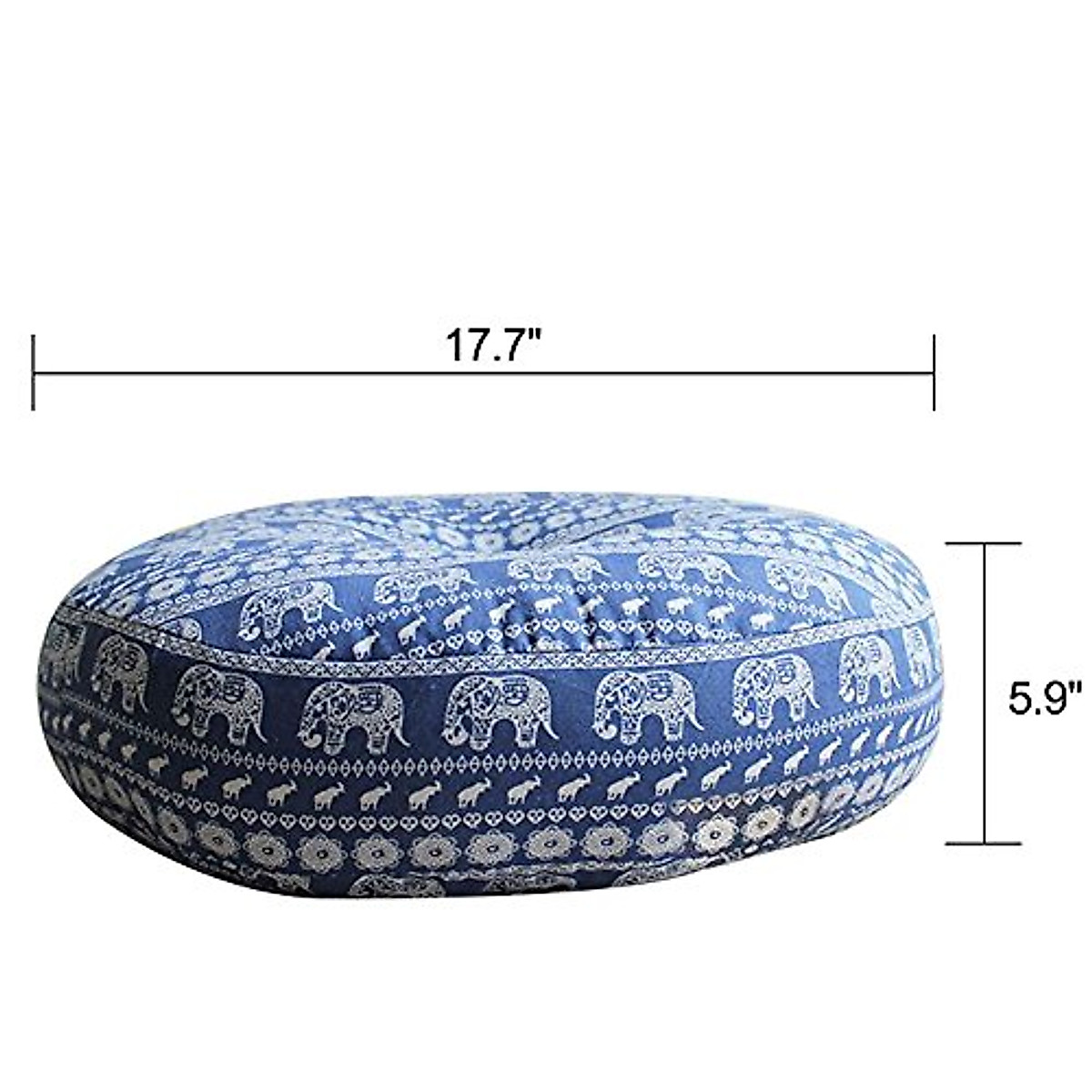A.B Crew Japanese Style Zafu Meditation Yoga Bolster Tatami Floor Round Cushion(Elephant,19.7")
