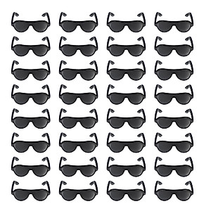 TOYANDONA 80pcs Doll Sunglasses Mini Plastic Dolls Sunglasses Black Sunglasses for Dollhouse DIY Crafts Dollhouse Accessories Decorate, 3X2.6X1CM
