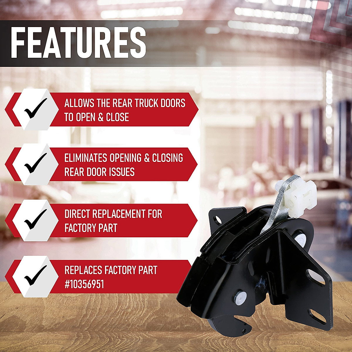 AA Ignition Replacement Lower Door Latch Lock - Rear Left or Right Driver or Passenger Side - Compatible with Chevy Silverado and GMC Sierra 1999-2007 Extended Cab - Replaces 10356951