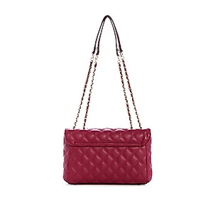 GUESS womens Cessily Convertible Crossbody Flap, Plum, One Size US