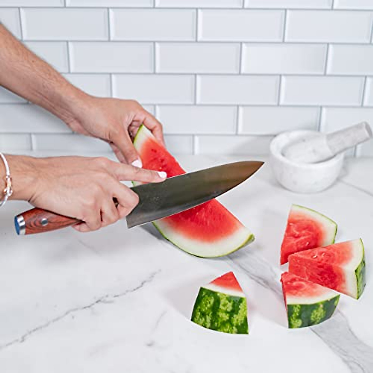 Chef Knife - 8 Inch Kitchen Knife with Stainless Steel Blade - Carving Knife for Meat and Vegetables - Knife for Kitchen - Professional Sharpness and Ergonomic Handle - Multipurpose Cooking Knife