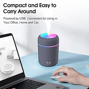 Mini Humidifiers, Cool Mist Humidifier USB Personal Desktop Humidifier with Colorful Night Light, Auto Shut-Off, 2 Mist Modes, Super Quiet (navy)