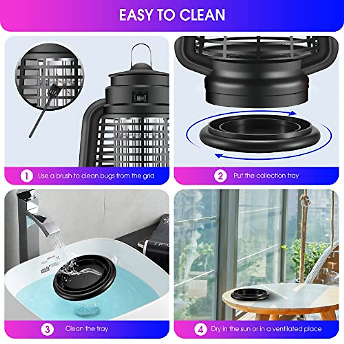 ICFPWR Bug Zapper Outdoor, 18W & 4200V Powerful Electric Fly Traps Outdoor for Patio Backyard and Home, Mosquito Zapper Bug Zapper Indoor for Mosquitoes Flies Bugs