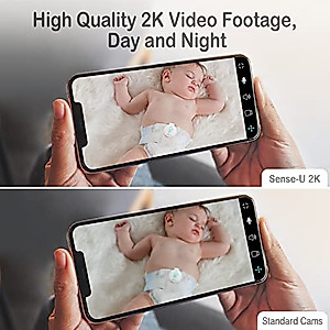 Sense-U Smart 2K Video Baby Monitor, FSA & HSA Eligible, Pan/Tilt, Person/Baby Crying/Motion Detection, 2-Way Talk, Night Vision, Background Audio, No Monthly Fee, (Compatible with Smart Baby Monitor)