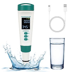 Norpolifomor Pool Salt Tester,pH Meter with Audio, TDS/PPM Tester,Salt Water Test for Swimming Pool, Hot Tub Spas,Koi Fish,Seawater, Aquariums & Hydroponics,Battery Power Rechargeable