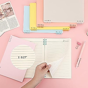 EOOUT 6 Pack Lined Spiral Notebook, 5.7" x 8.3" Journal for Women, Aesthetic Thick Plastic Cover, Pastel Color 160 Pages for School, Office, Artist Writing/Drawing