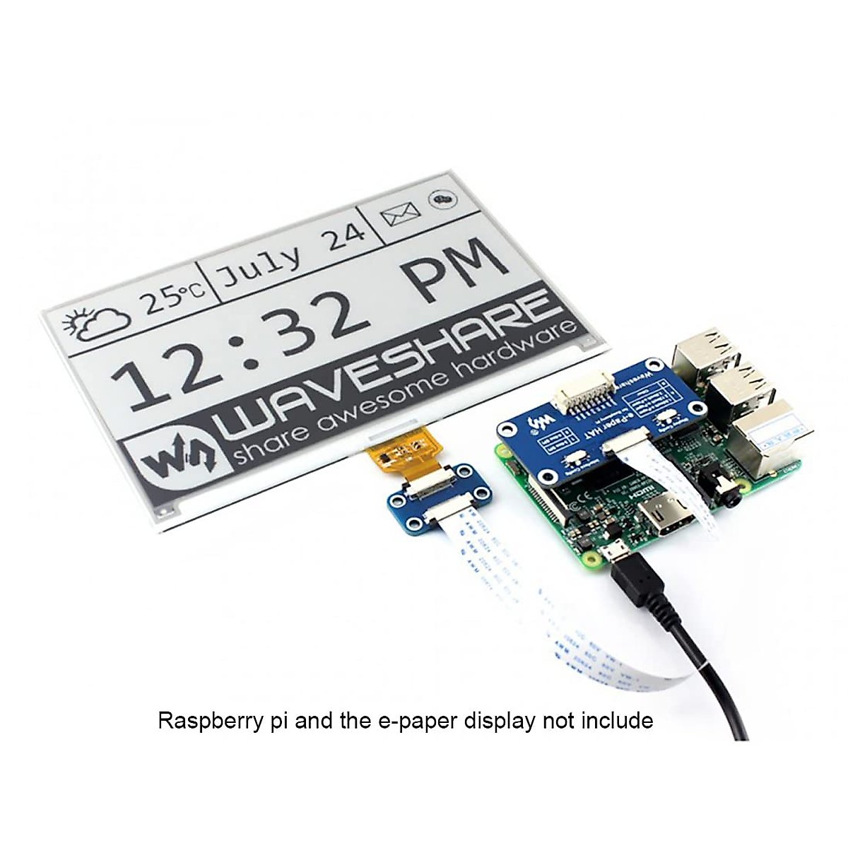 Coolwell Universal Epaper Driver E-paper Driver Board Supports Various Waveshare SPI E-Paper Raw Panels Compatible Raspberry Pi 4B+ 4B 3B+ 3B 2B+ Zero W WH Jetson Nano