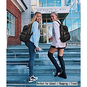 UTO Fashion Backpack Oxford Waterproof Cloth Nylon Rucksack School College Bookbag Shoulder Purse Black