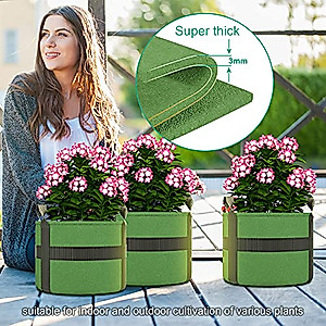 YLYYCC 3-Pack 5 Gallon Grow Bags Heavy Duty Thickened Nonwoven Plant Fabric Pots with Handles, Durable Portable Bags, Cylindrical
