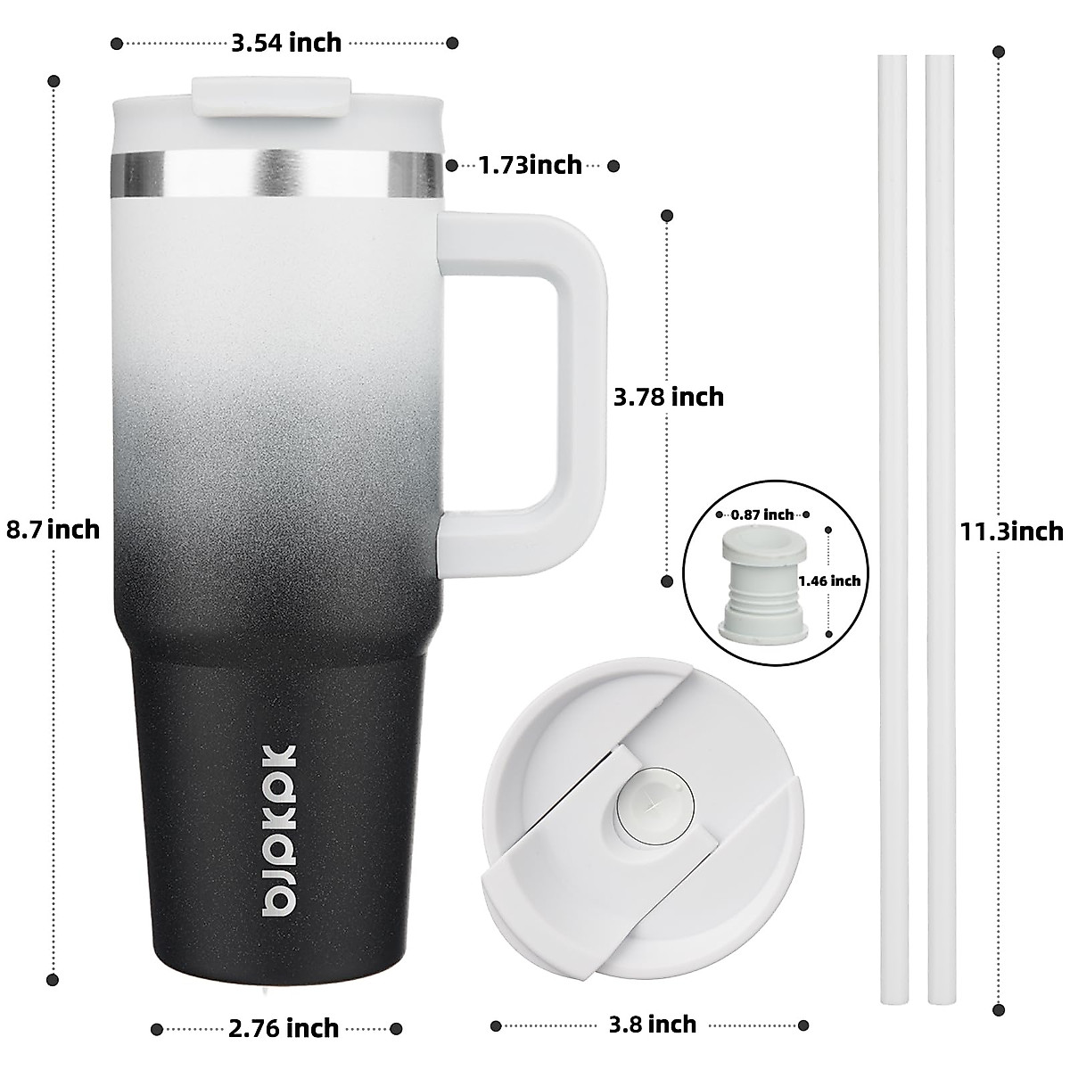 BJPKPK 30 oz Insulated Tumbler With Lid And Straw Stainless Steel Tumblers Cup With Handle For Women And Men,Day And Night