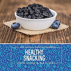 Whole Dried Blueberries, No Sugar Added, Bulk, Dehydrated, Dried Unsweetened Blueberries, All Natural, Non-GMO, 1 Pound. - 16 oz.