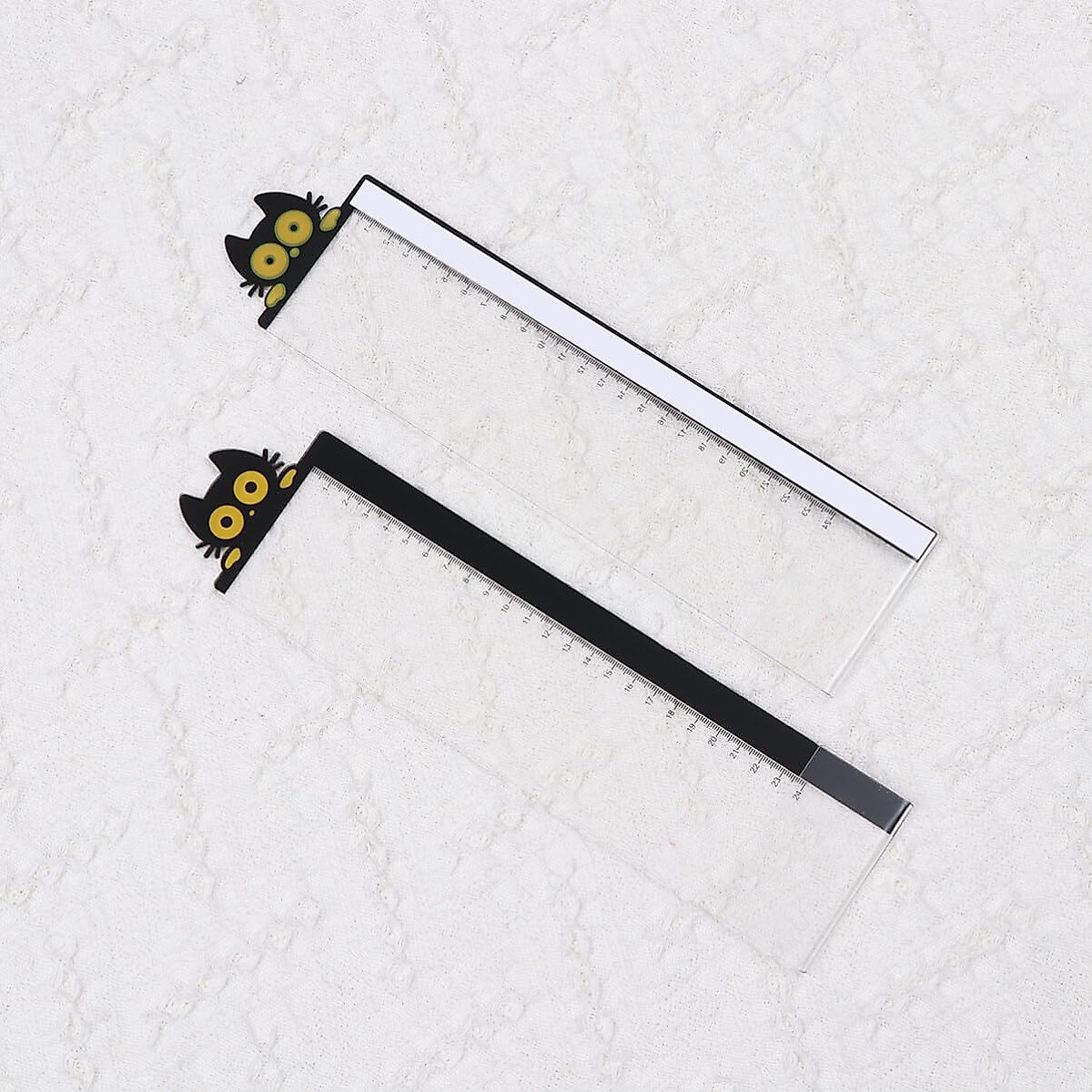 NUOBESTY Computer Monitor Side Panel 2Pcs Computer Monitor Side Panel Acrylic Cat Memo Pads Sticky Message Board with Ruler Measurement for Laptop Computer PC Computer Screen Note Holder