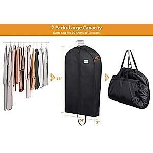 MISSLO 1 Pack 43" Garment Bag + 1 Pack 2 Clothing Rack