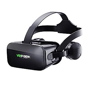 VR Glasses - Virtual Reality 3D Glasses Come with headphonesVr Headset Virtual Reality Gear vr Roller Coaster Daydream viewmaster vr Box vr Goggles (Color : Black)