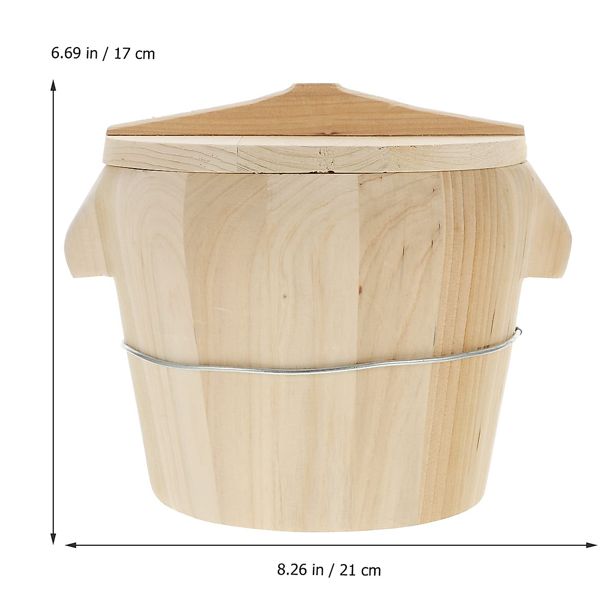 Cabilock Japanese Rice Bamboo Food Steamer Wooden Sushi Rice Bowl Hangiri Sushi Oke Sushi Rice Mixing Tub Bamboo Steamer Basket for Restaurant Home Kitchen Dumpling Steamer Basket Rice Container