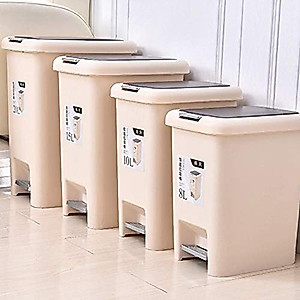 Adaap Step-On Lid Trash Can for Home Kitchen and Bathroom Garbage Trash Can Brushed Rectangular Garbage Bin 10 Gallon,Coffee(A100659vdf)
