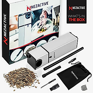 Smoking Gun Cocktail Food Smoker Kit Includes Wood Chips and Accessories, Indoor Drink Mini Smoker, Portable Smoke Infuser For Meat, Drinks, BBQ, Cheese, Veggies & Sous Vide - Gift for Man