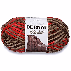 Bernat Blanket Yarn - Big Ball (10.5 oz) - 2 Pack with Patterns (Raspberry Trifle)