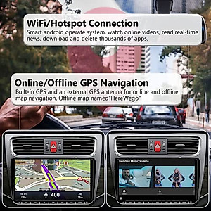 Car Stereo Radio Receiver with Wireless Apple Carplay Android Auto, 9 Inch Touch Screen with Bluetooth WiFi GPS Navigation SWC Backup Camera, for Volkswagen Jetta Skoda Golf Tiguan Passat Seat 2+32GB