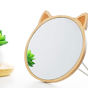 TBWHL Cat Desktop Mirror Makeup Mirror for Tabletop Bathroom Shower Travel Hand Mirror