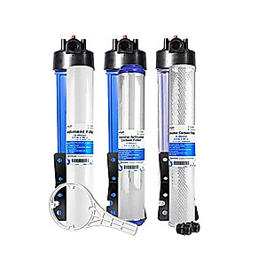 Three Stage 20" Filtration Kit with Sediment, GAC and Carbon Cartridges