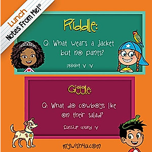 Notes From Me! 101 Tear-Off Lunch Box Notes for Kids, Riddles & Giggles Vol. 2, Fun & Educational, Motivational, Thinking of You, Back to School Essential, Bored Kids Activity, Ages 8+
